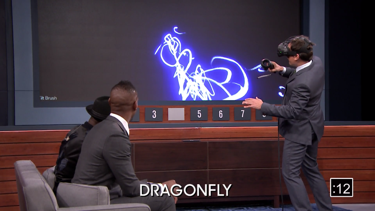 Watch Jimmy Fallon And Brie Larson Play VR Pictionary With Tilt Brush