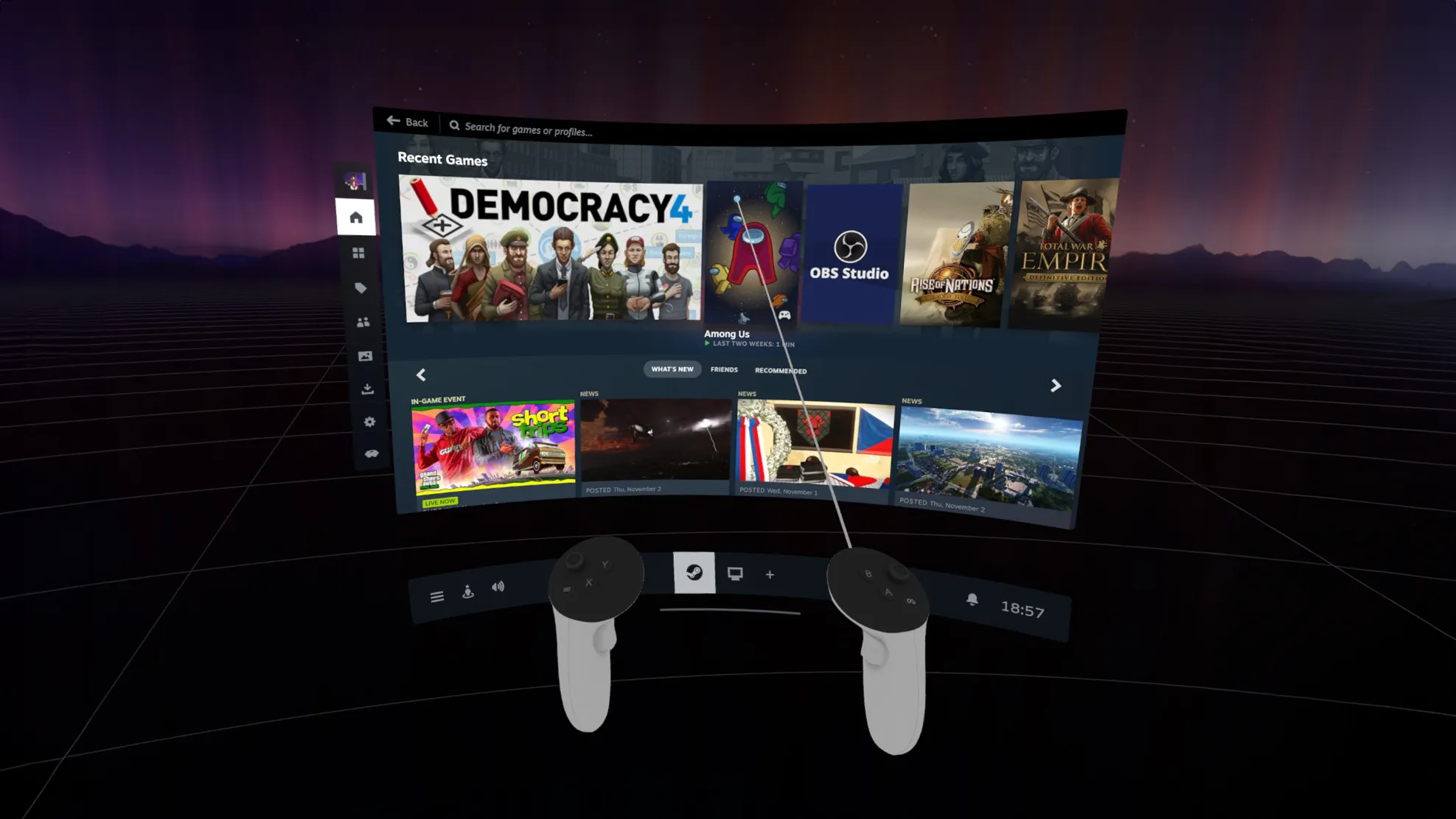 SteamVR Now Shows Ringless Controllers For Quest 3 & Pro